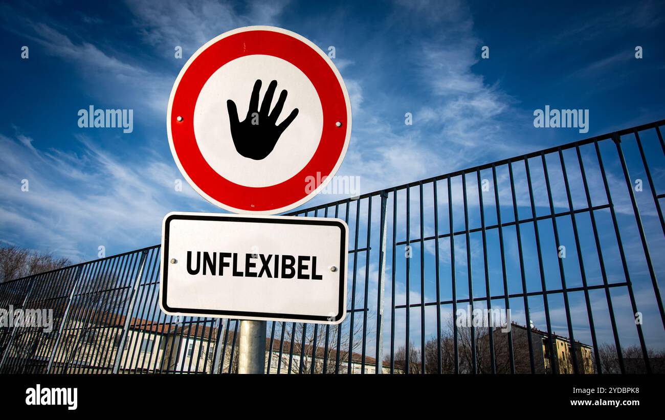 Signposts the direct way to Flexible versus Inflexible - Bildmontage ...