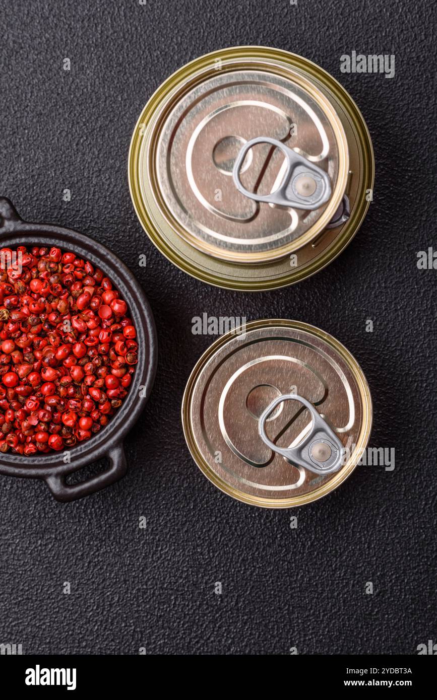 Metal can with canned meat or fish with a key to open it Stock Photo ...