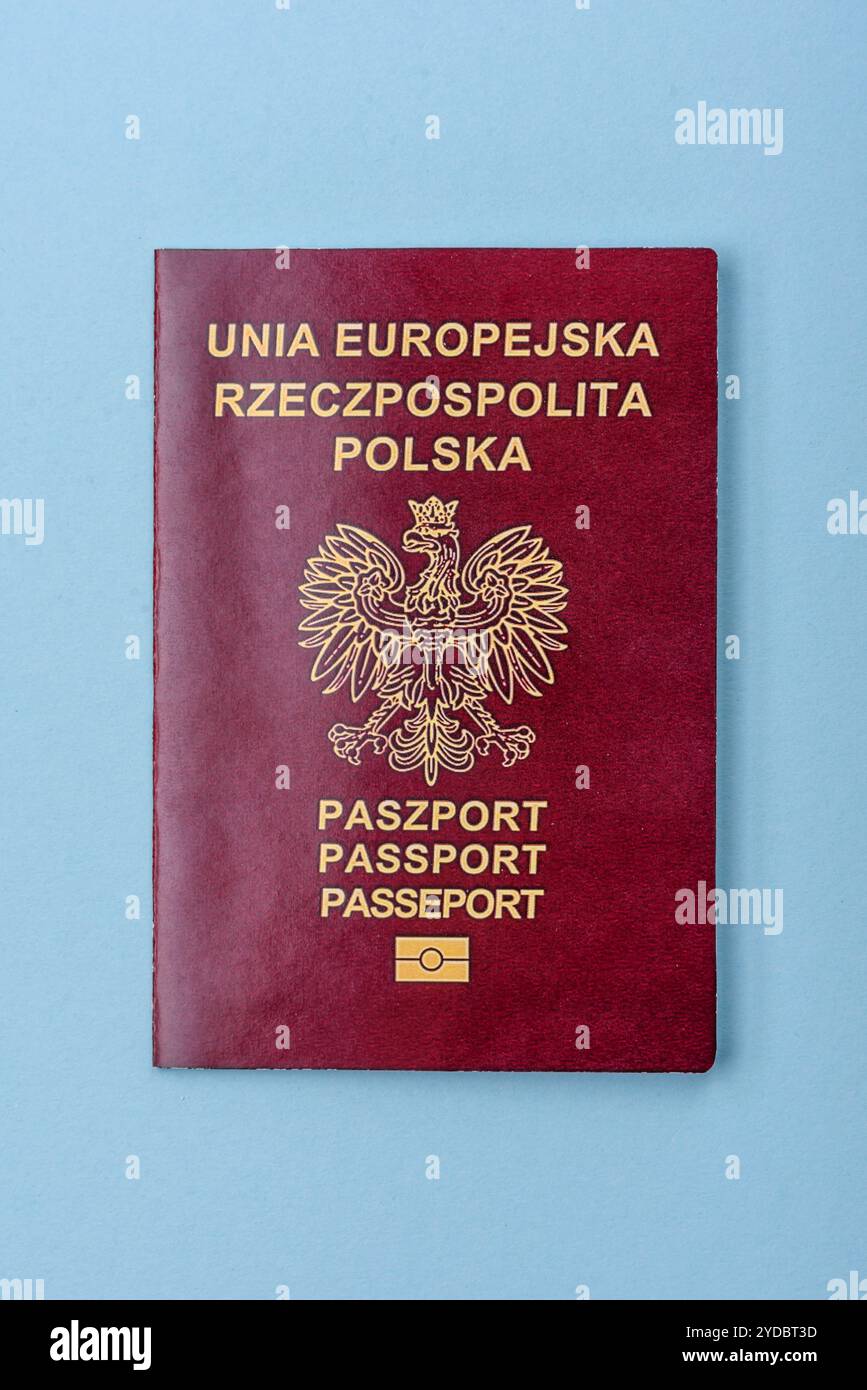 Physical paper international passport of a Polish citizen Stock Photo ...