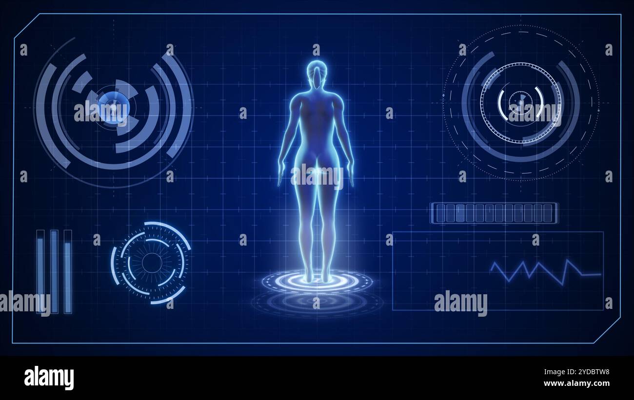 Futuristic Medical HUD Interface Display Stock Photo - Alamy