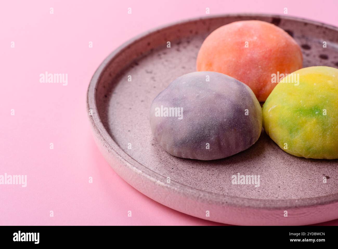 Delicious sweet chilled mochi desserts with fruit filling Stock Photo ...