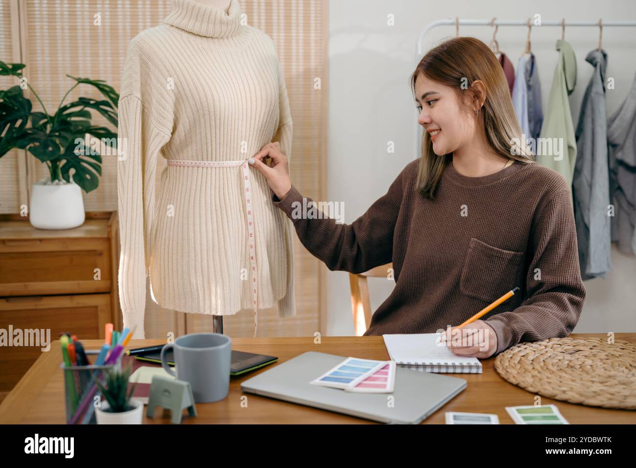 Asian Woman Fashion Designer Stylish Artist or creative designer ...