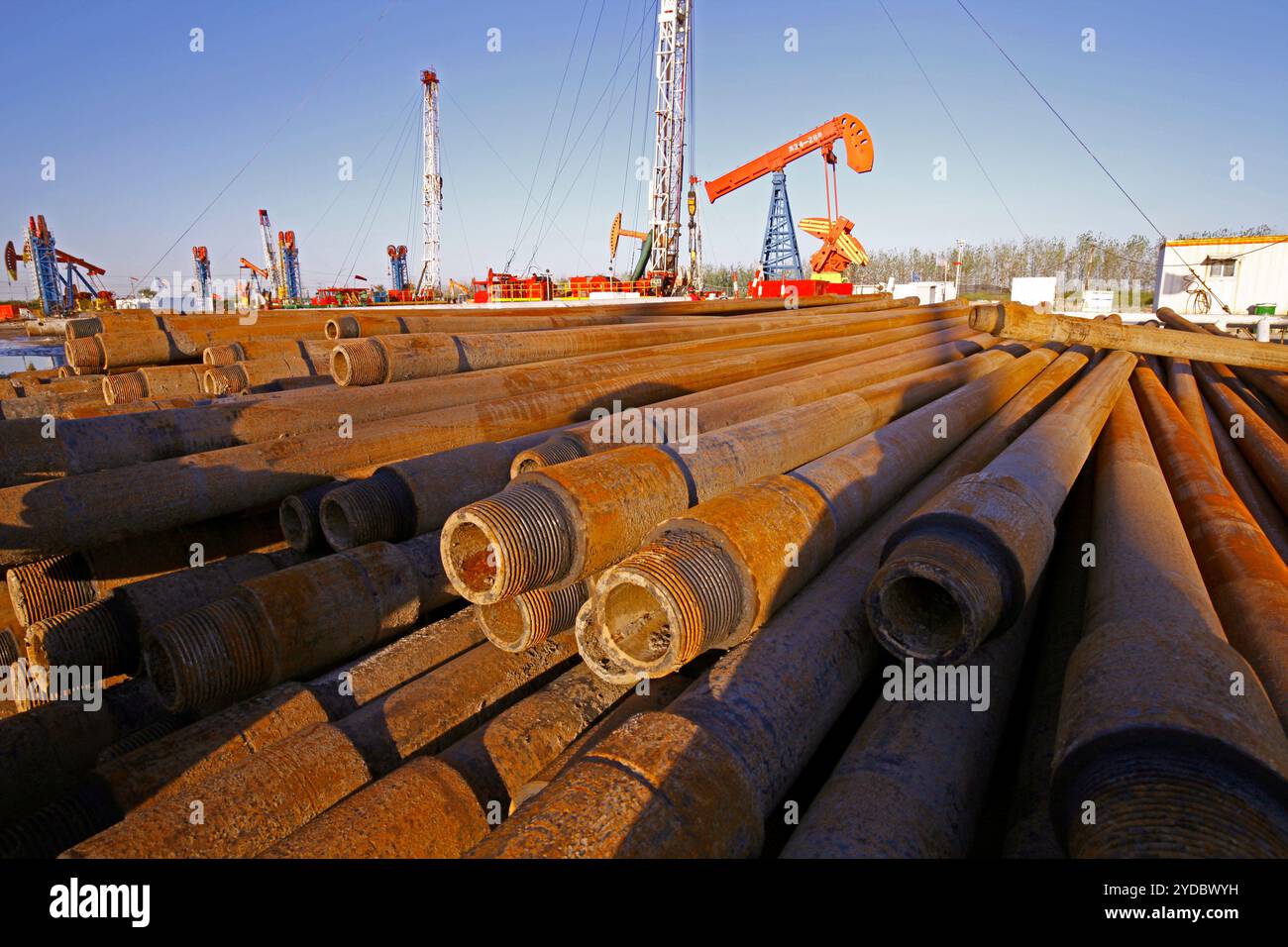 Oil drill pipe Stock Photo - Alamy