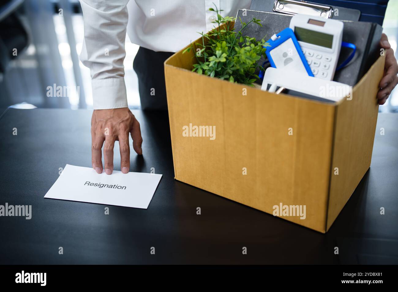 Business people breaking the contract with resignation letter staff ...