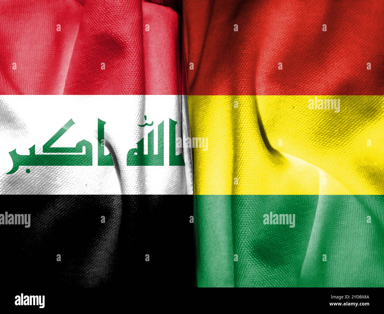 The flag of Iraq and the flag of Bolivia are both made from fabric ...