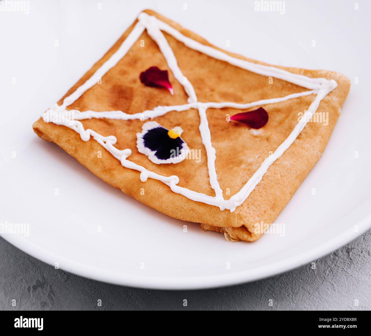 Pancake concept with sour cream face Stock Photo - Alamy