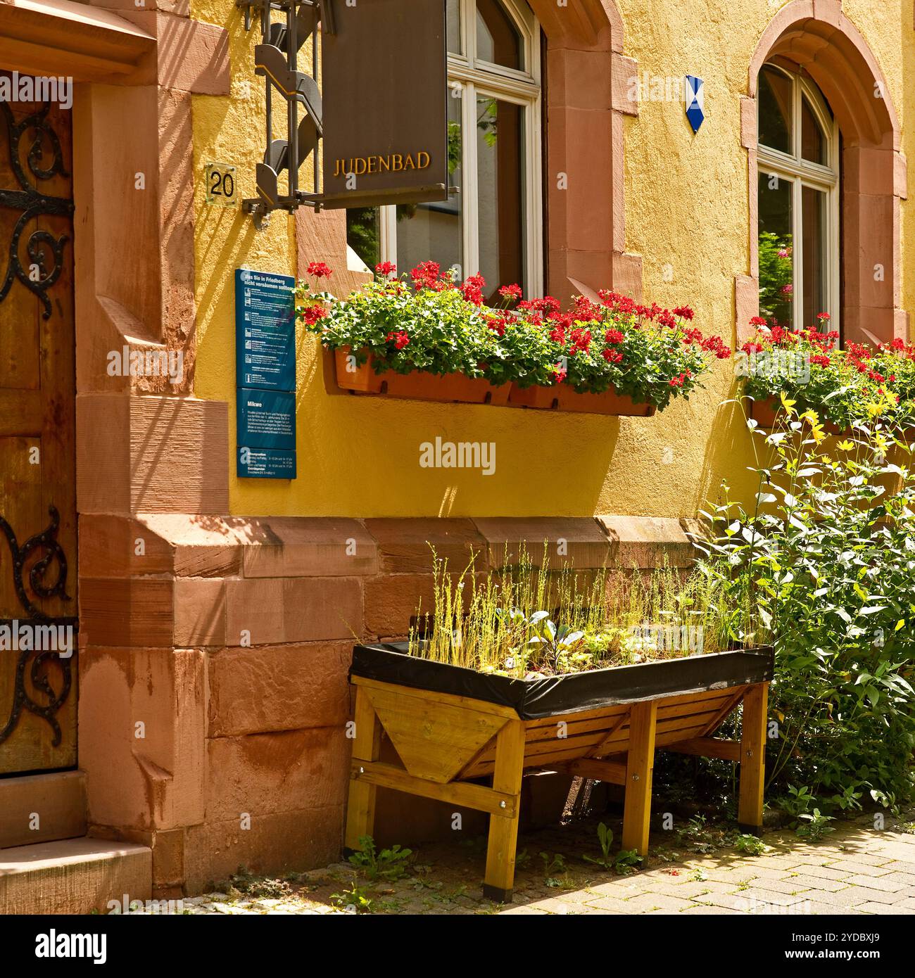 Jewish bath, museum, facade decorated with flowers, Friedberg, Wetterau ...