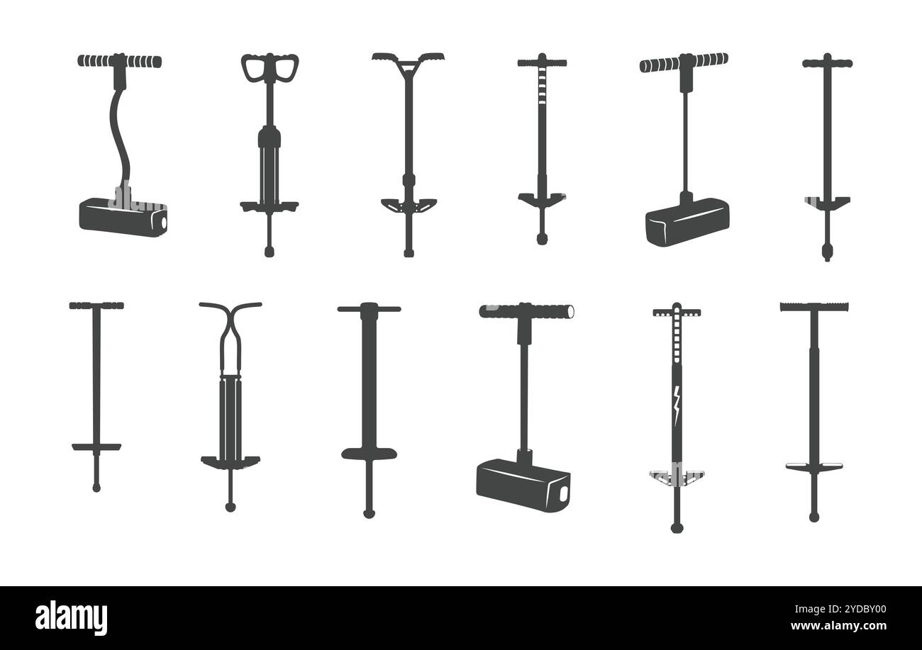 Pogo stick silhouette vector vectors hi-res stock photography and ...