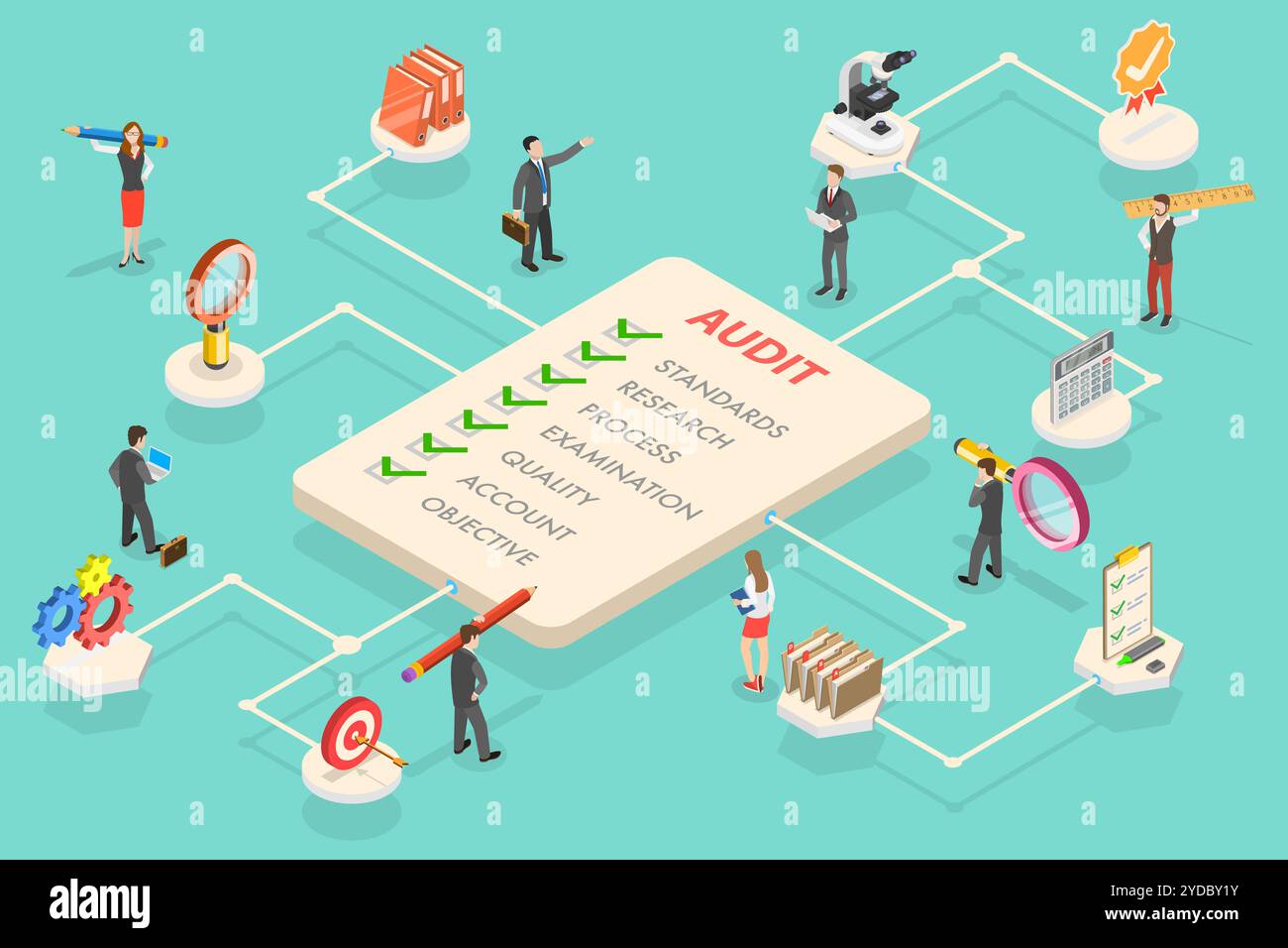 3D Isometric Flat Conceptual Illustration of Financial Audit, Analytics ...