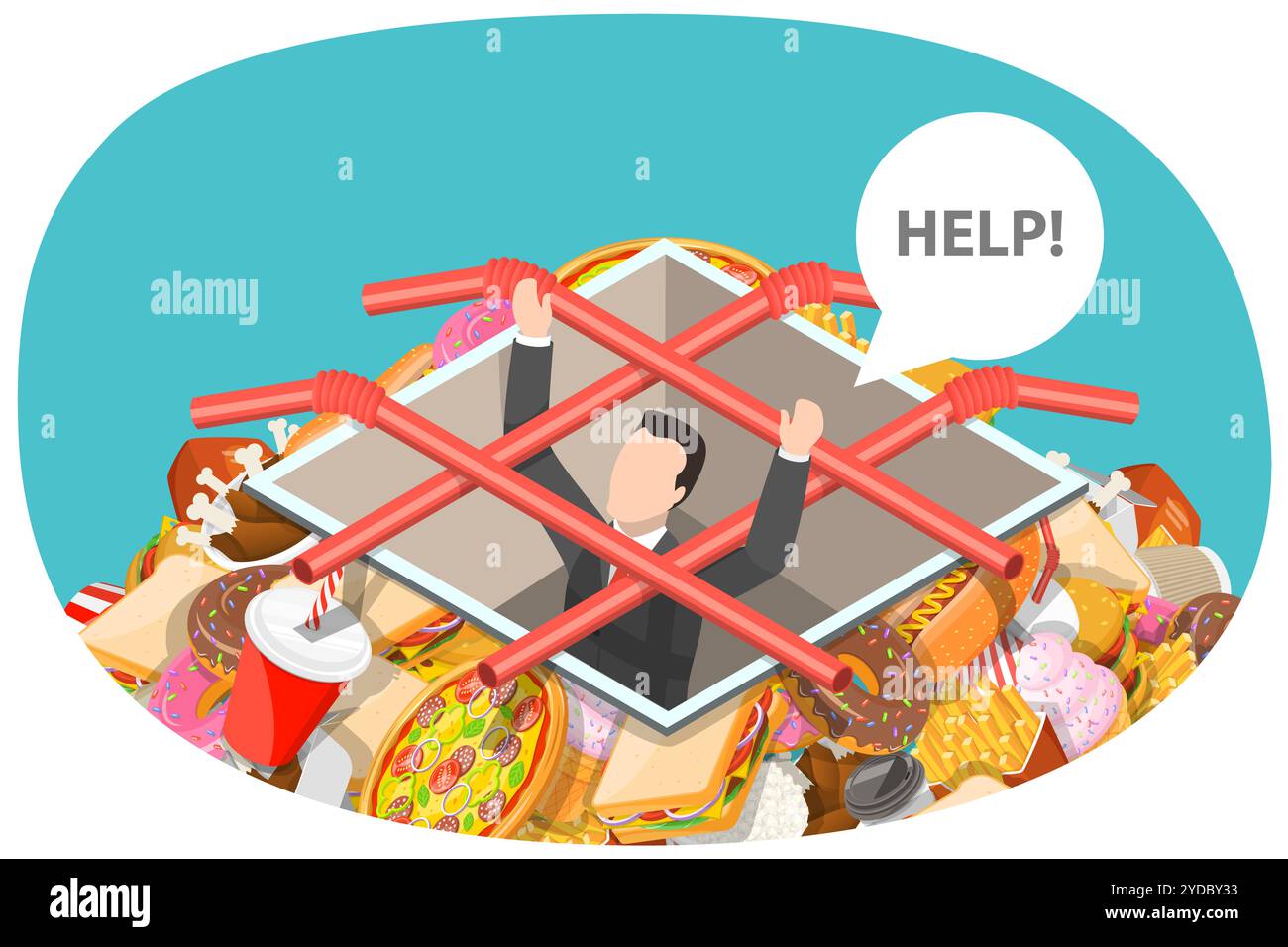 Fast Food Trap, Unhealthy Nutrition Eating Risks and Harmful Effects ...