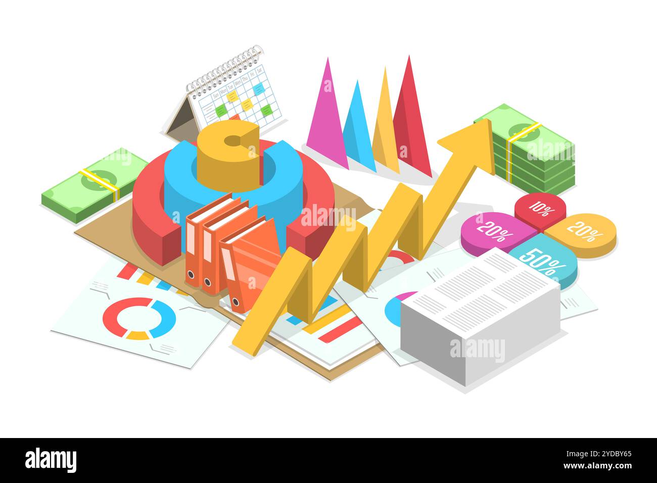 3D Isometric Flat Conceptual Illustration of Financial Investment ...