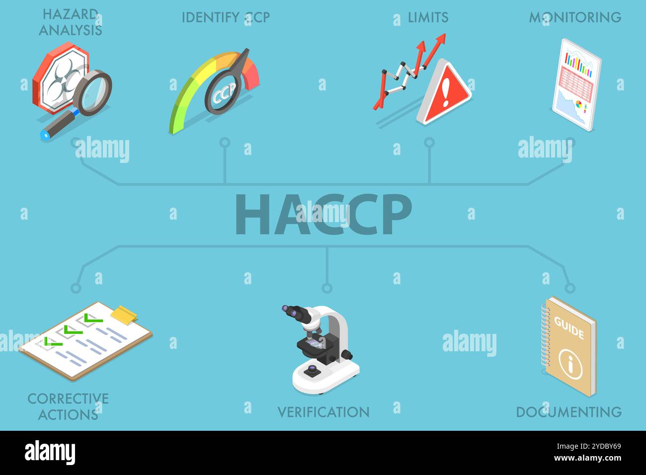 3D Isometric Flat Illustration of Hazard Analysis and Critical Control ...