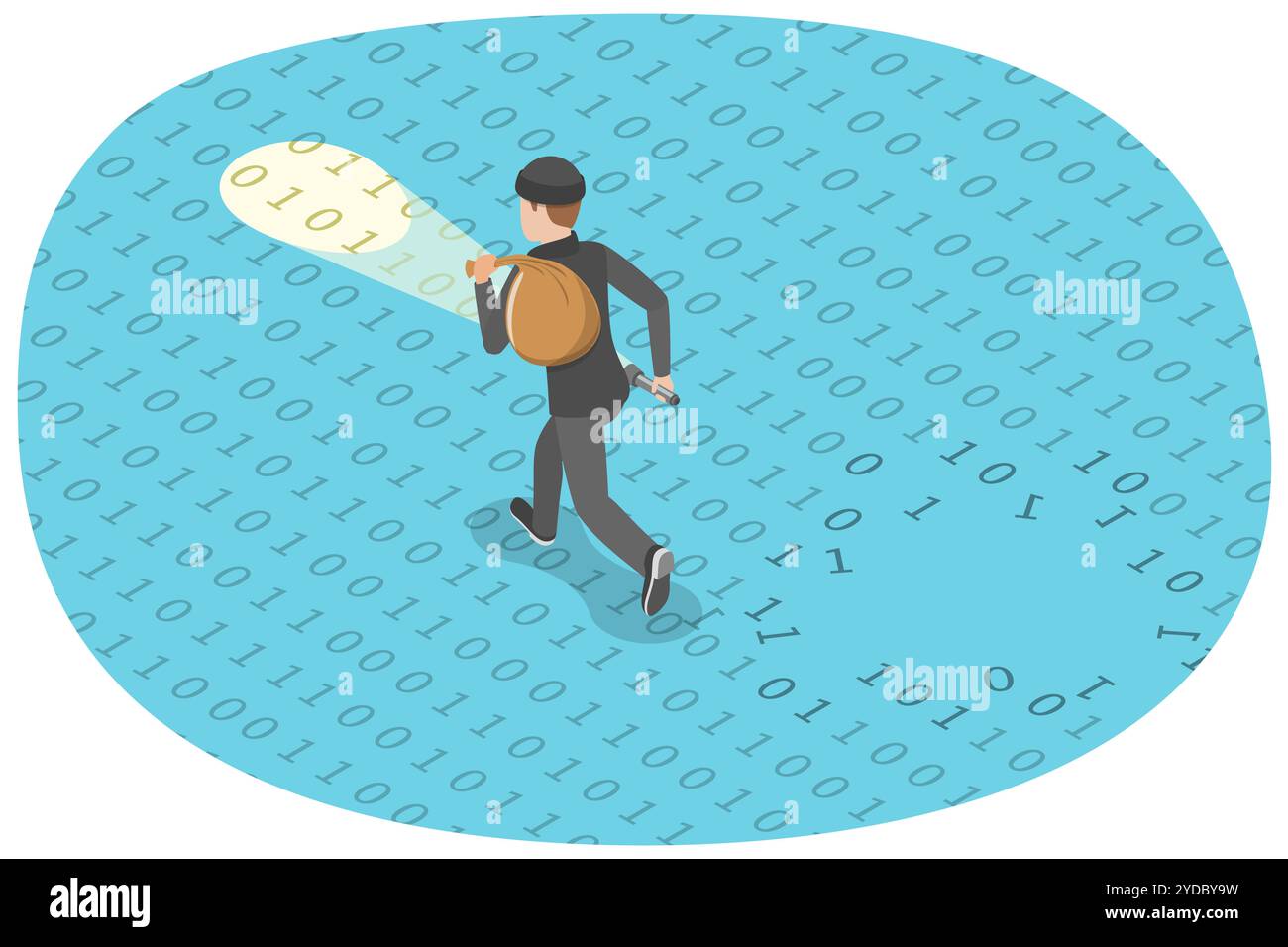 3d Flat Isometric Concept of Data Breach, Confidential Data Stealing ...