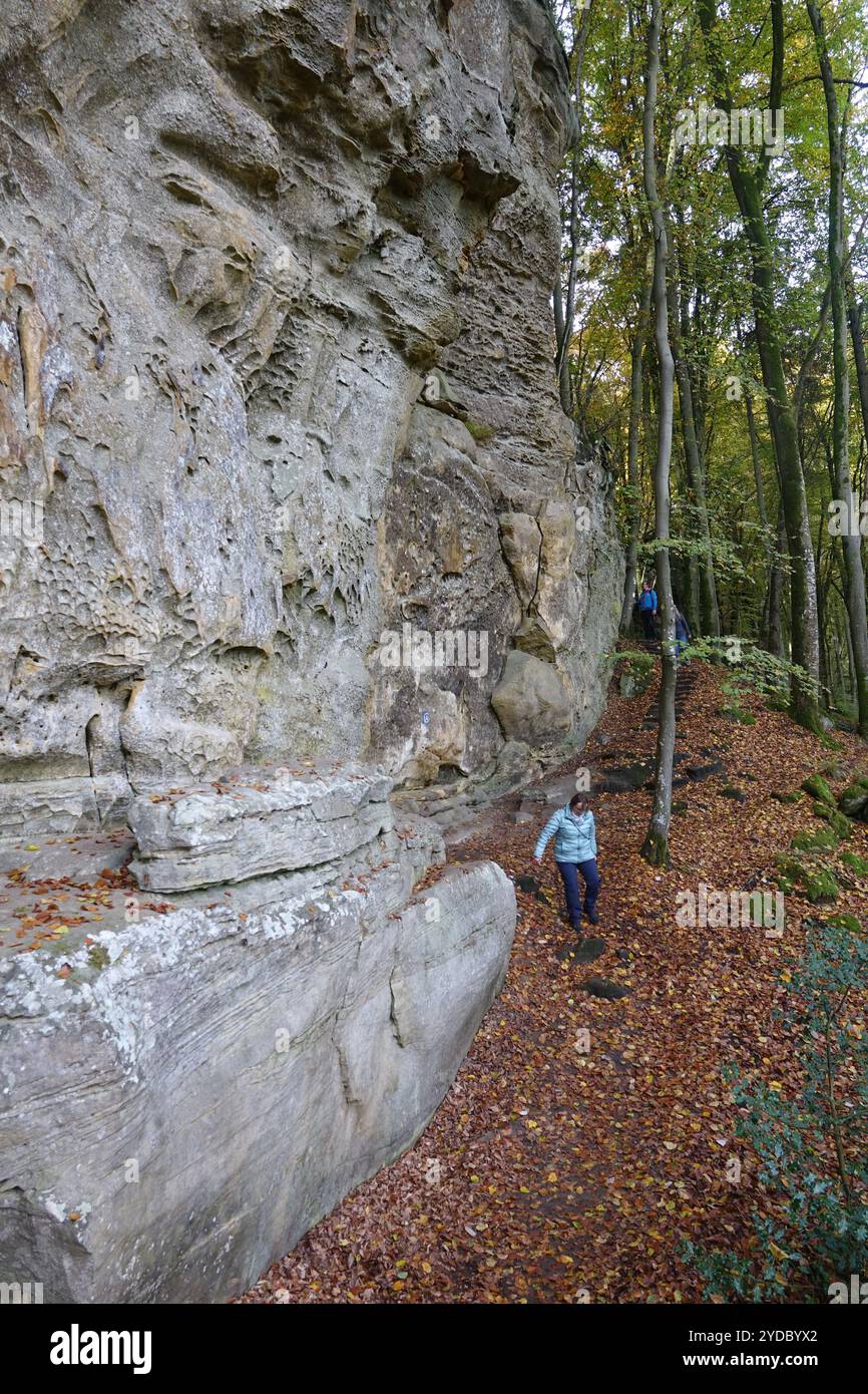 Hiking in the Devil's Gorge near Ernzen Stock Photo - Alamy