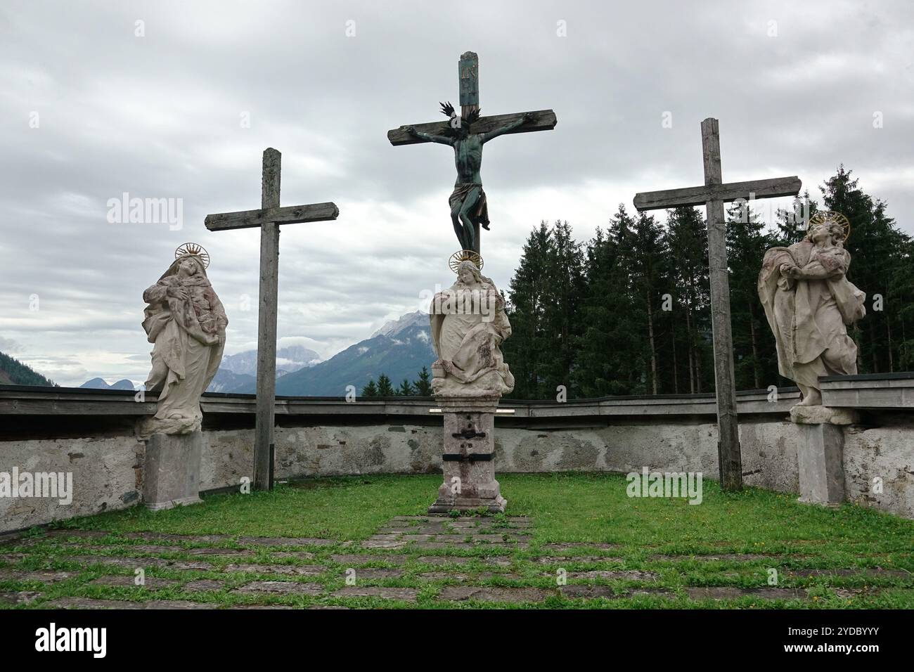 Crucifixion group on the Calvary, Frauenberg Stock Photo - Alamy