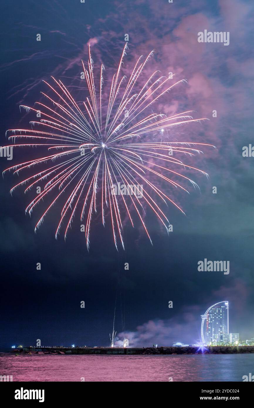 Fireworks at Barceloneta beach during Merce celebrations - Festes de la ...