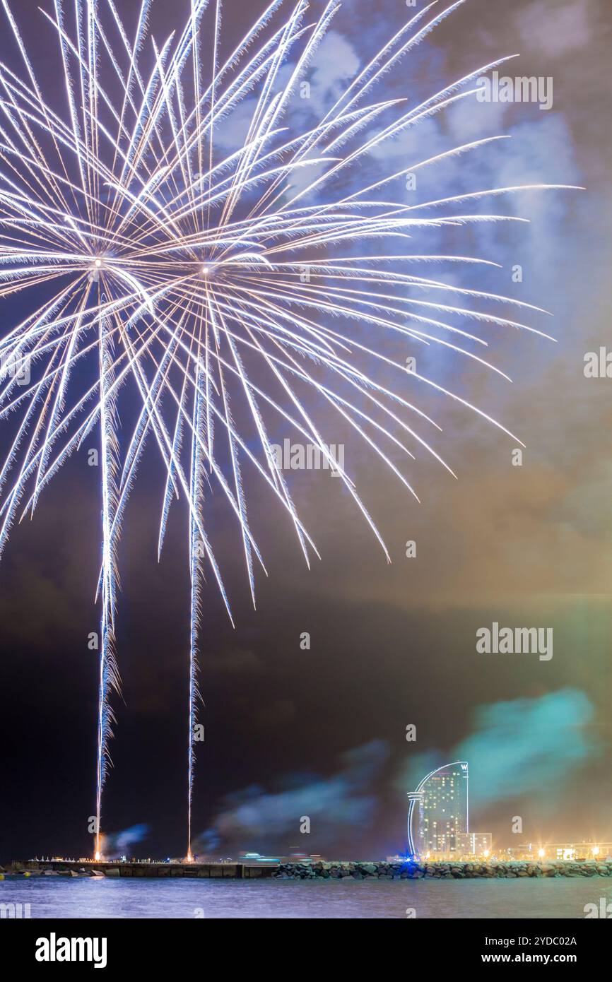 Fireworks at Barceloneta beach during Merce celebrations - Festes de la ...