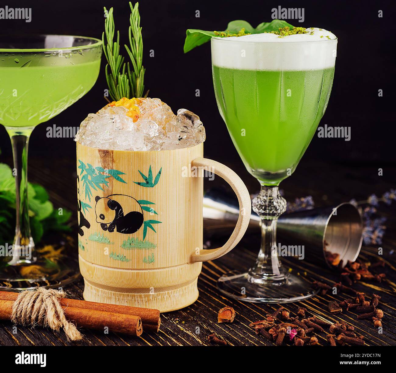 Fresh summer green basil cocktails in a glasses Stock Photo - Alamy