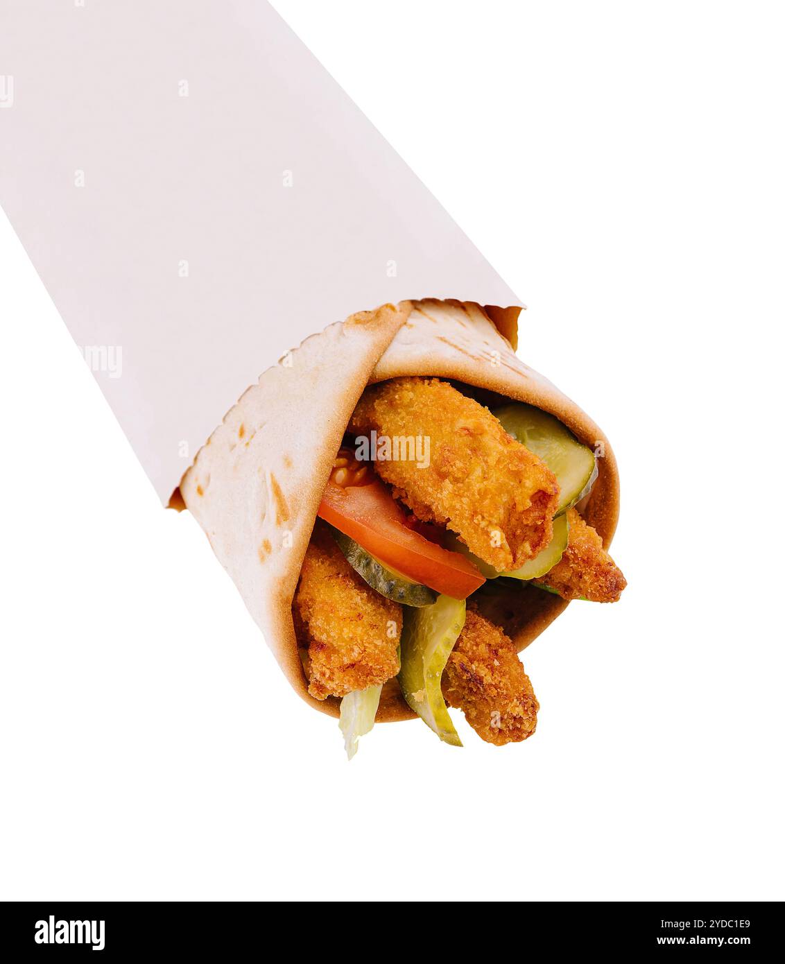 Roll with chicken nuggets isolated on white Stock Photo - Alamy