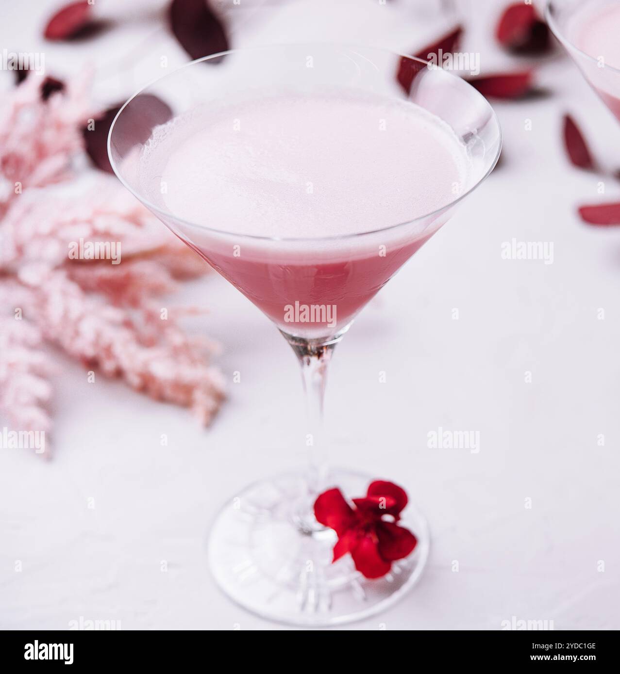 Strawberry alcohol cocktails in martini glass Stock Photo - Alamy