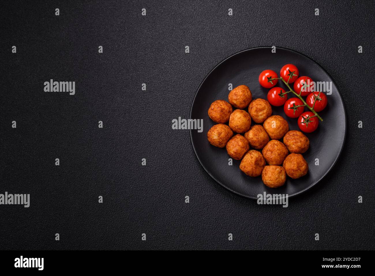 Delicious crispy balls breaded with mozzarella cheese, salt and spices ...