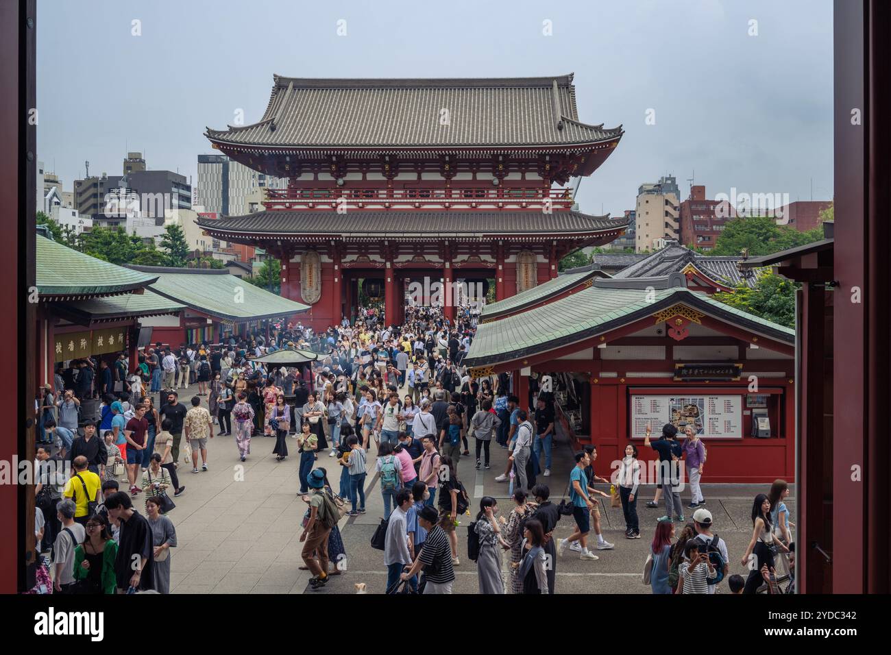 This is a view of Sensoji Temple, a famous landmark and religious site ...