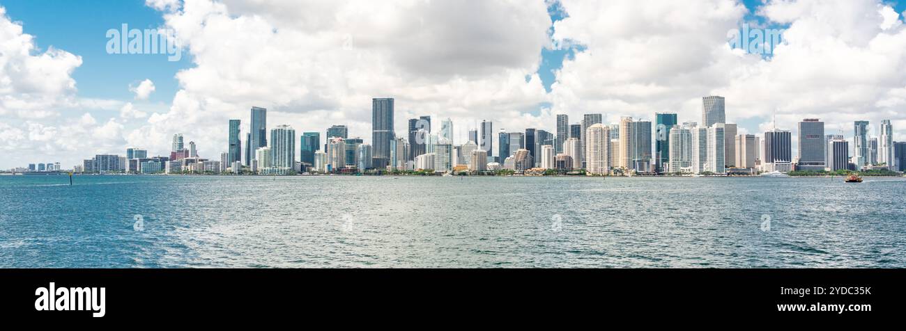 Miami Downtown skyline in daytime with Biscayne Bay Stock Photo - Alamy