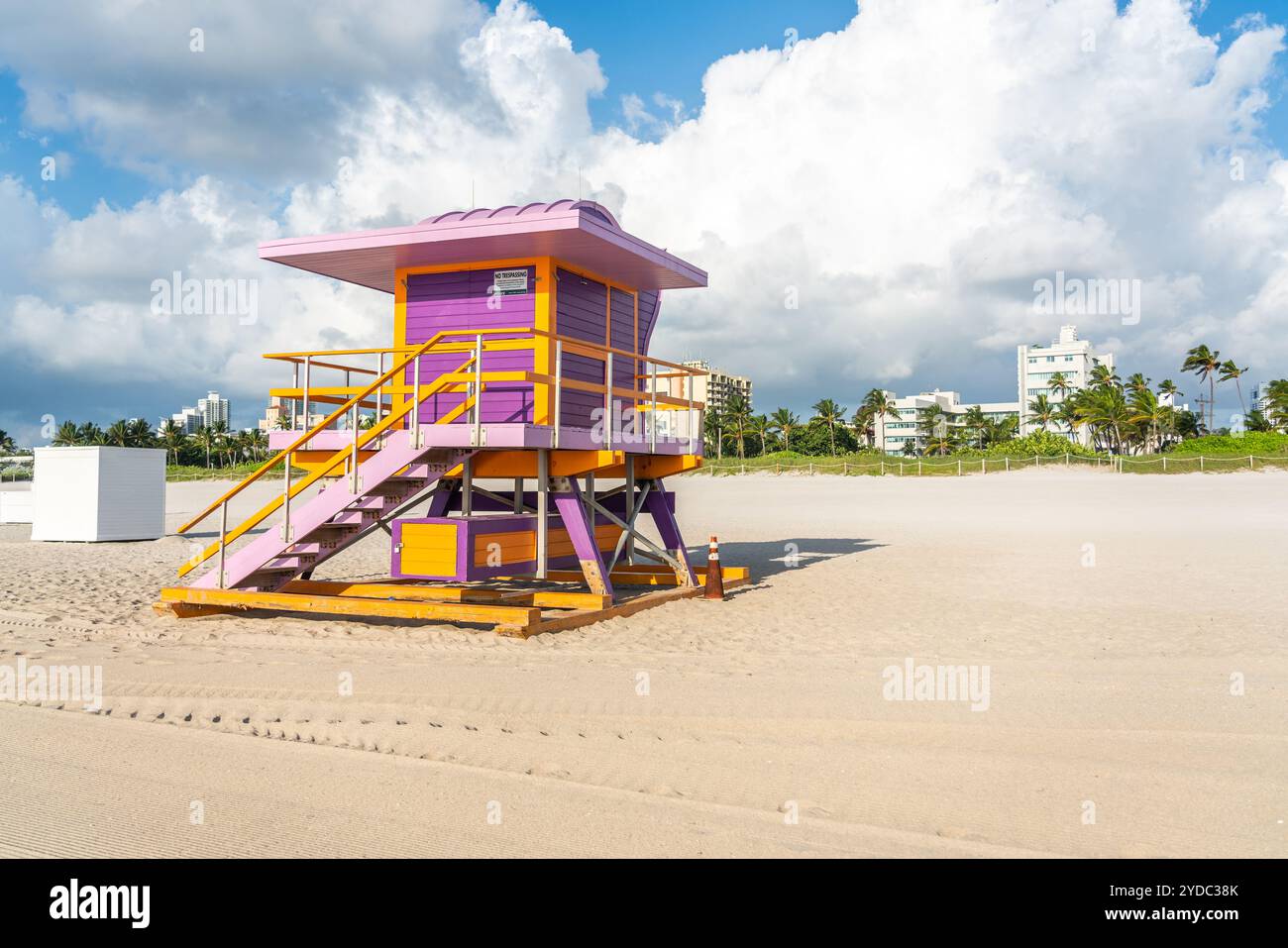 Colorful Lifeguard Tower in South Beach, Miami Beach, Florida Stock ...