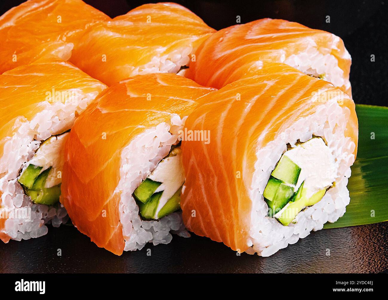 Philadelphia Sushi Rolls Set with Salmon and Cream Cheese Stock Photo ...