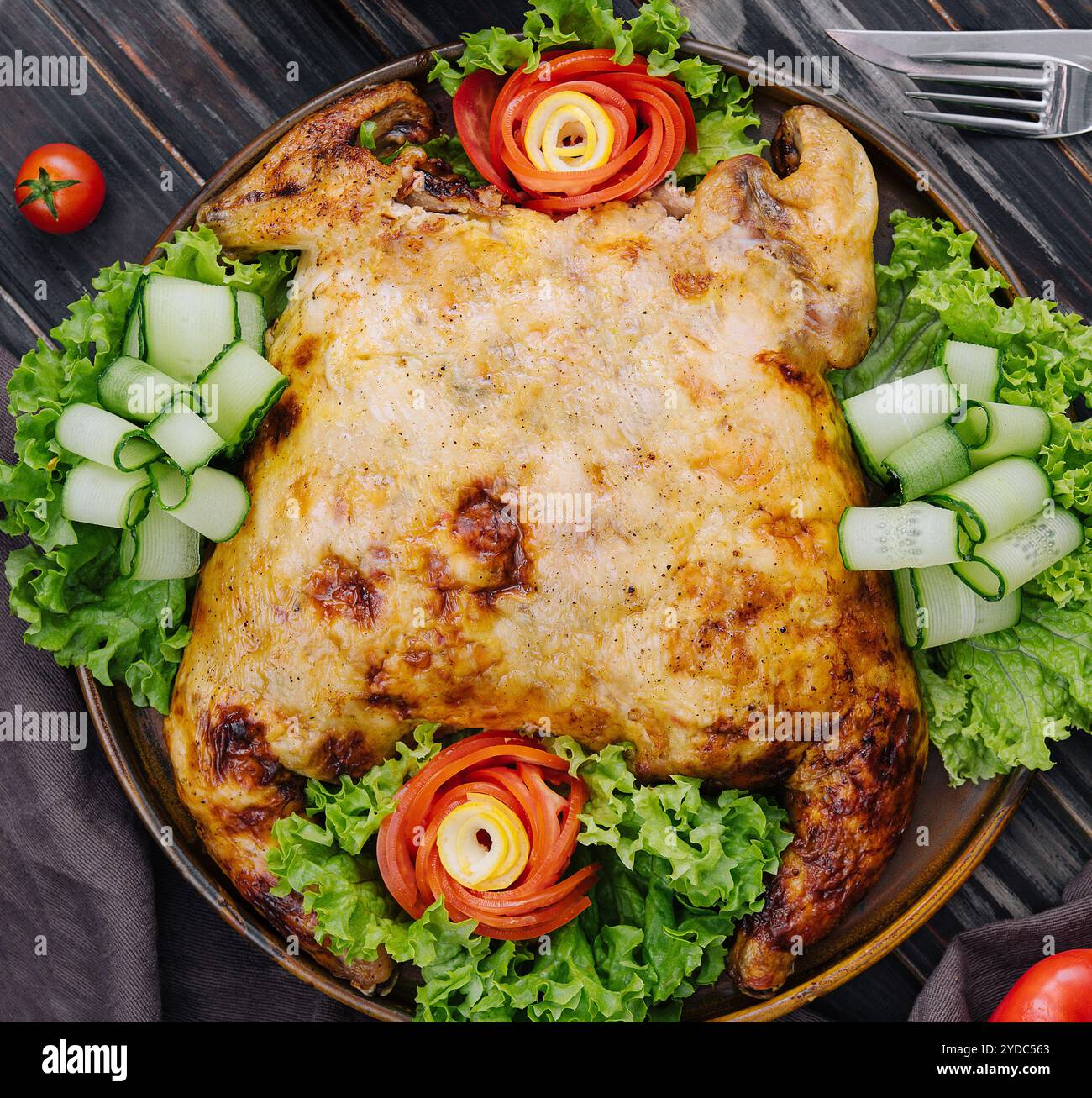 Juicy roasted chicken served hi-res stock photography and images - Alamy