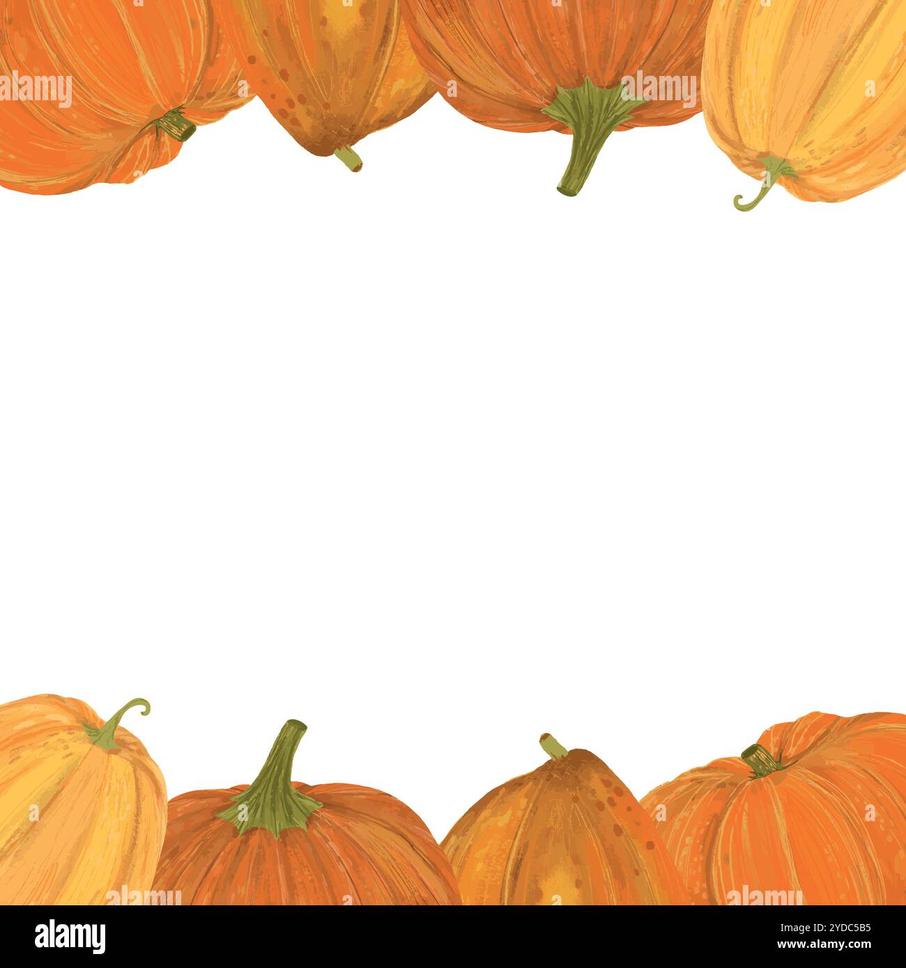 Hand drawn pumpkin arrangement. Pumpkin flower frame for card design ...