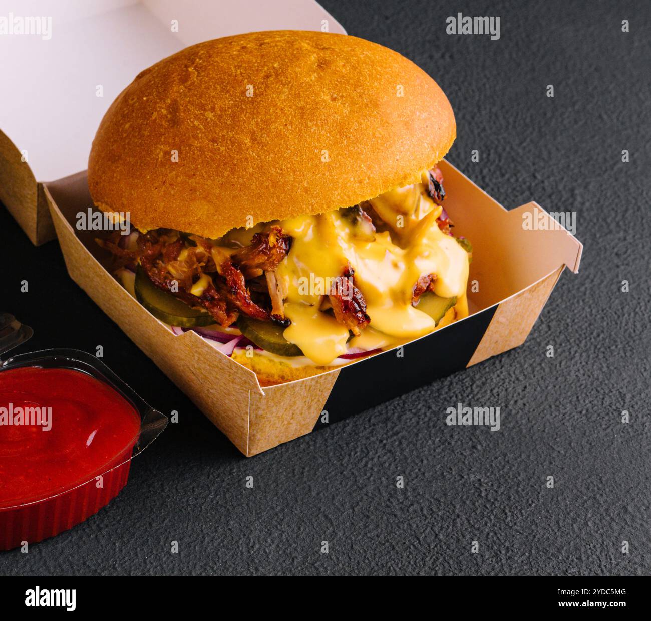 Tasty burger fries coleslaw hi-res stock photography and images - Alamy