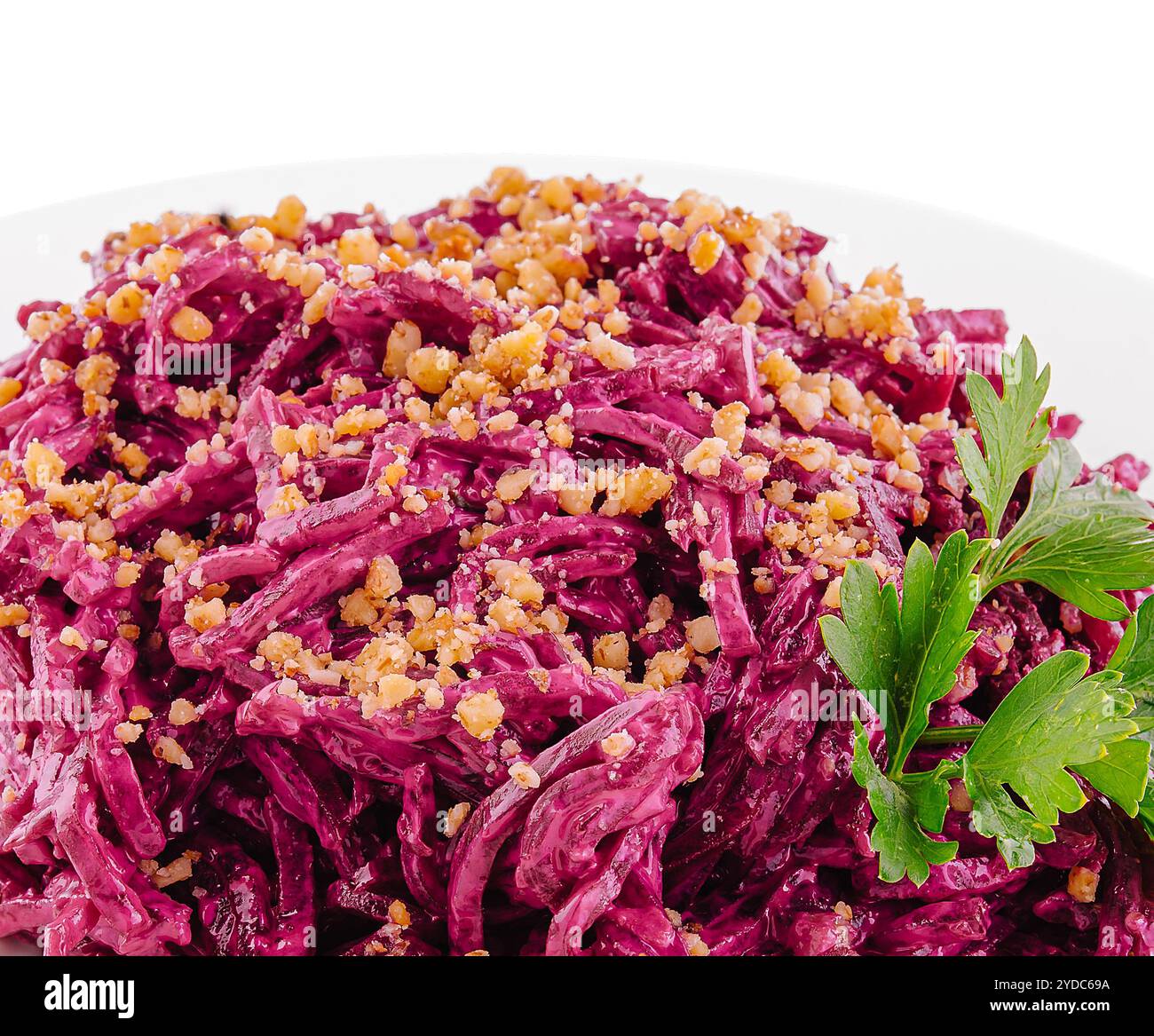 Beetroot salad with natural yogurt, garlic and walnut Stock Photo - Alamy