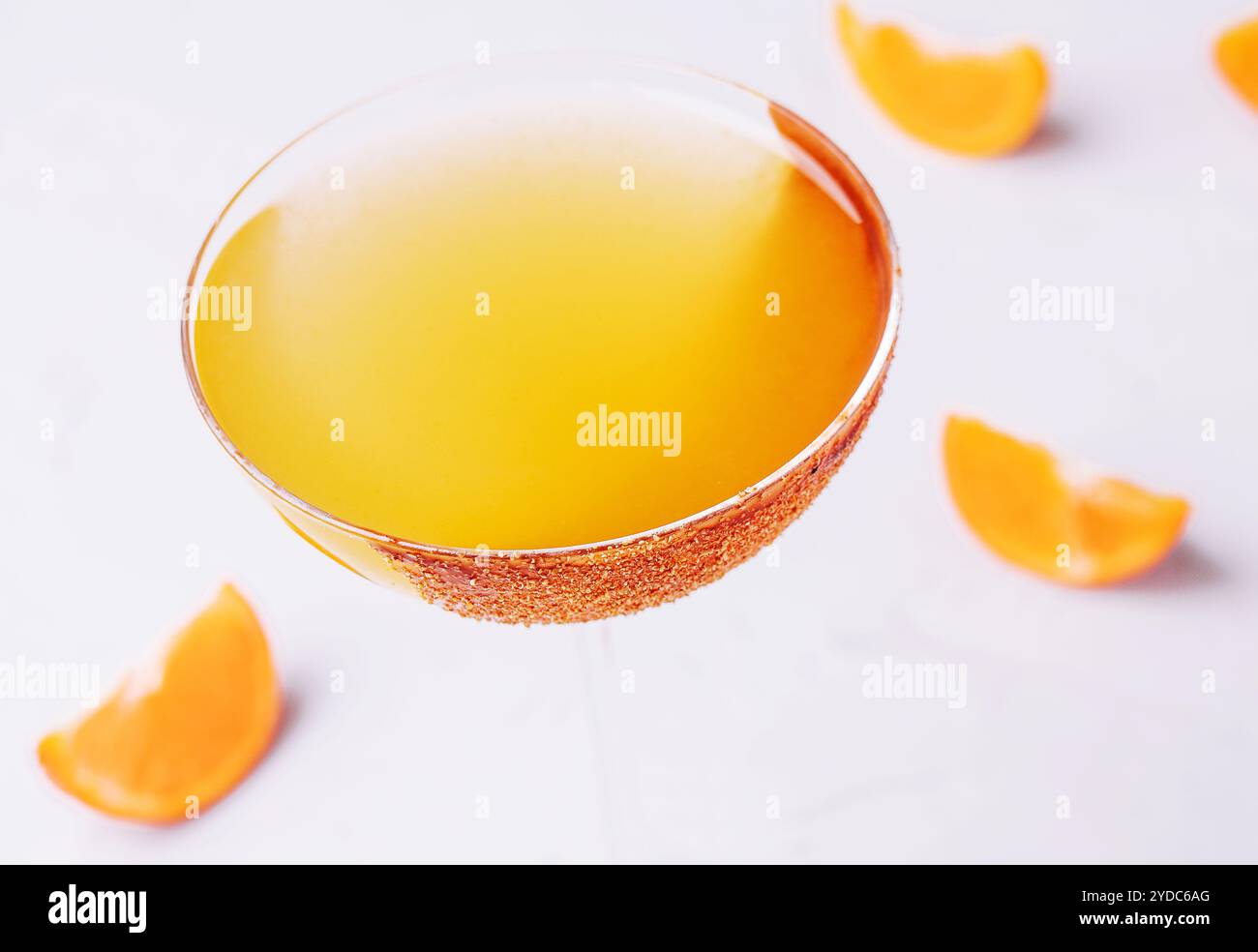 Glass of sidecar orange cocktail top view Stock Photo - Alamy