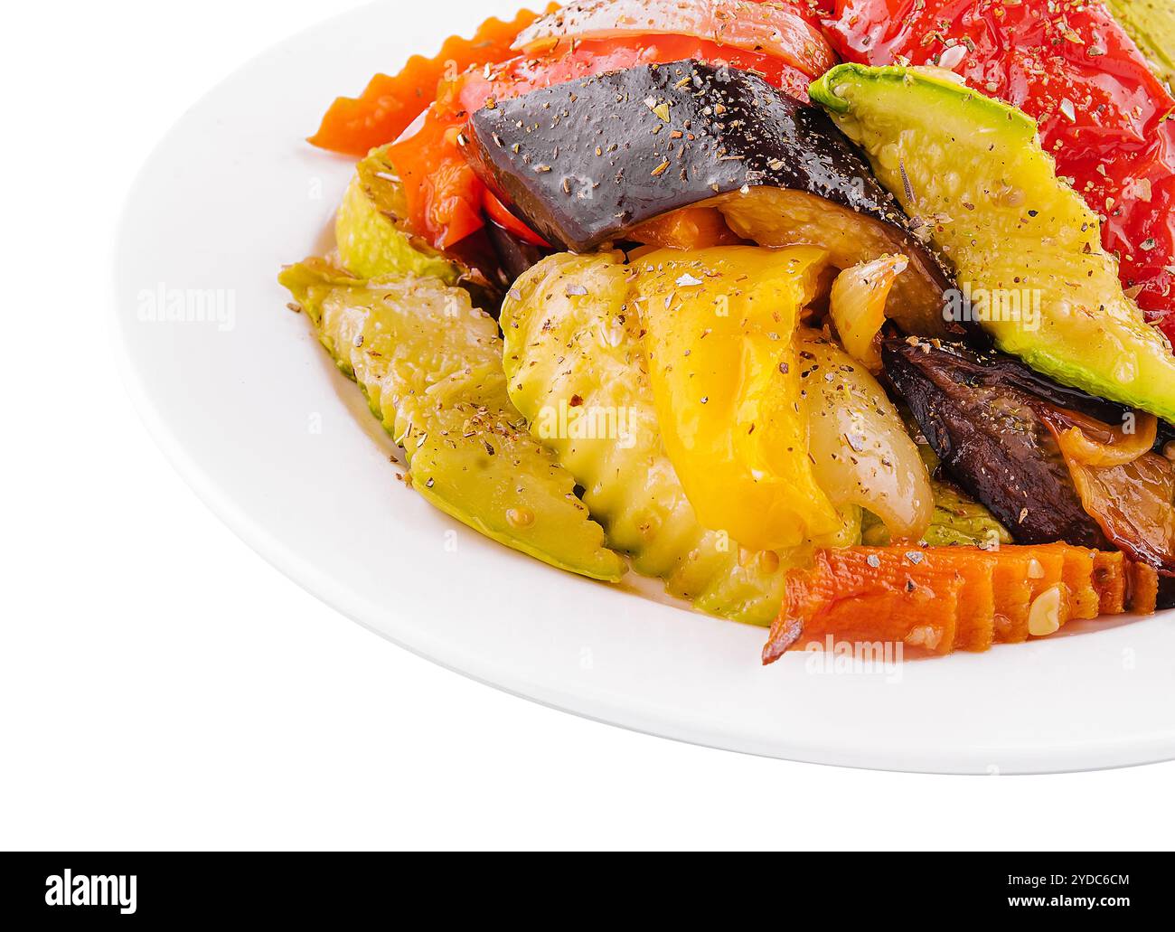 Grilled vegetables garnish on a plate Stock Photo - Alamy