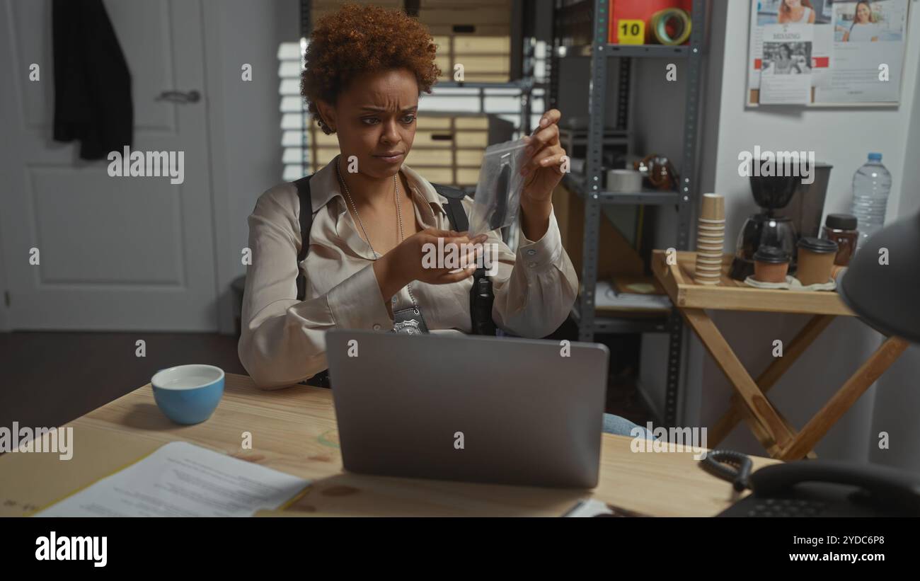 African american woman detective analyzing hi-res stock photography and ...