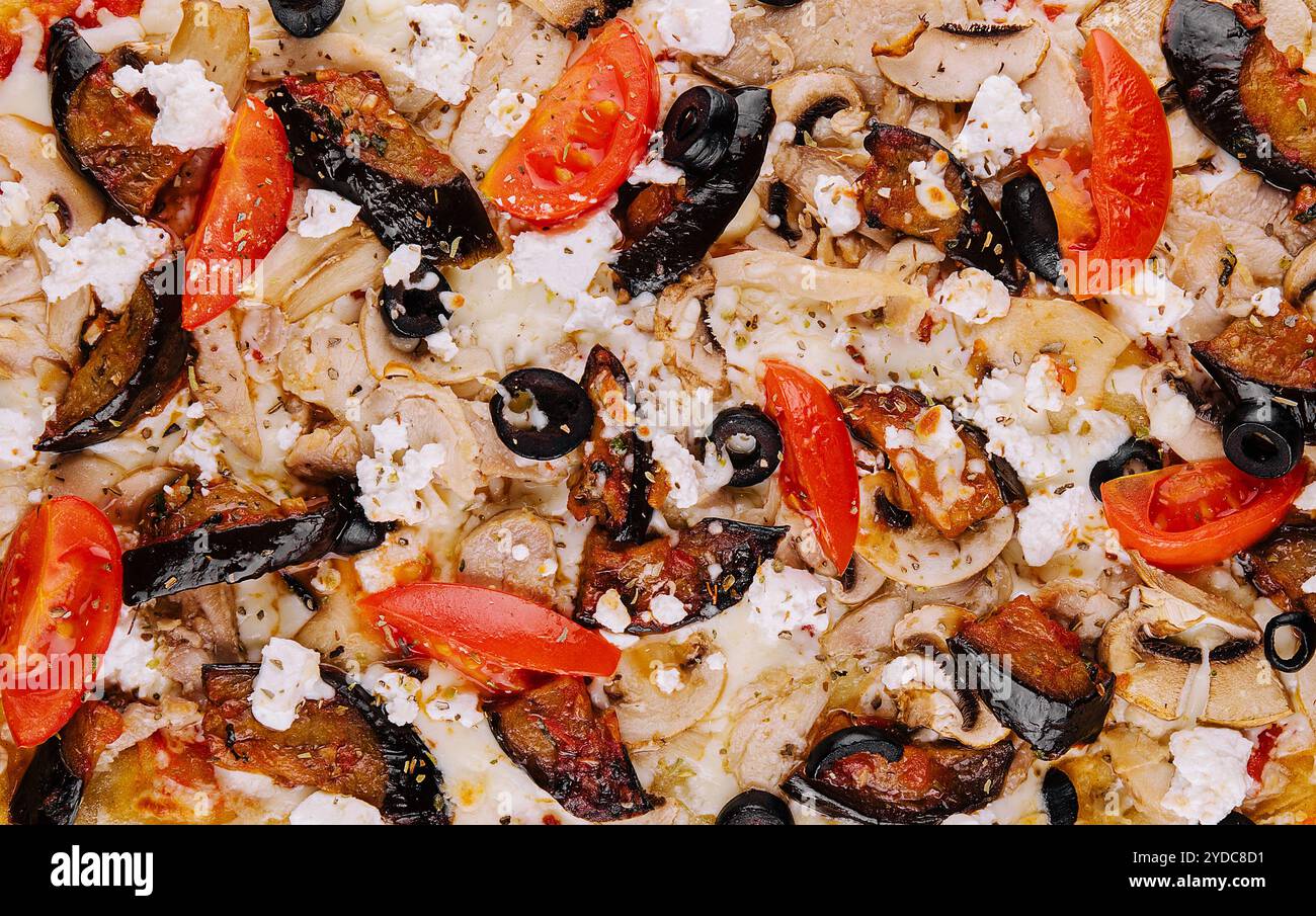Baked italian pizza close up background Stock Photo - Alamy