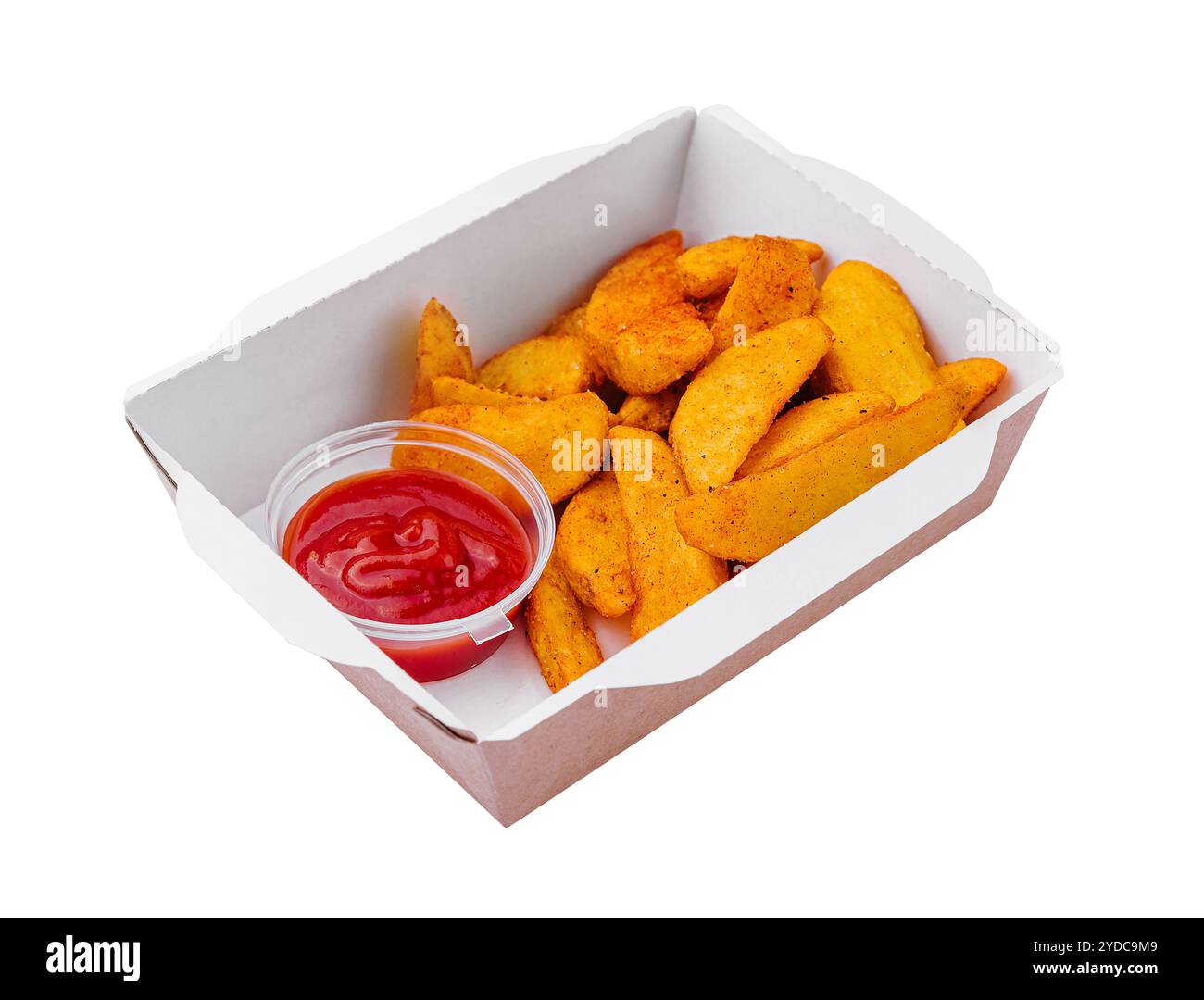 Fried potato wedges in takeaway box Stock Photo - Alamy