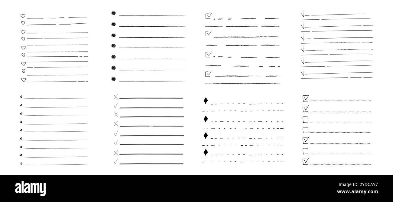 Set To do check list page doodle blank. Reminder, memo note hand drawn ...