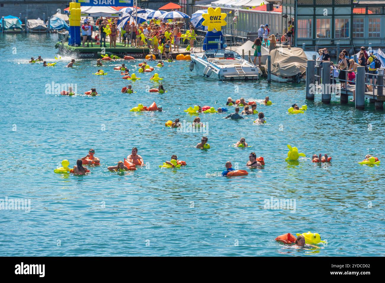 People have fun participating the swimming summer festival Stock Photo ...