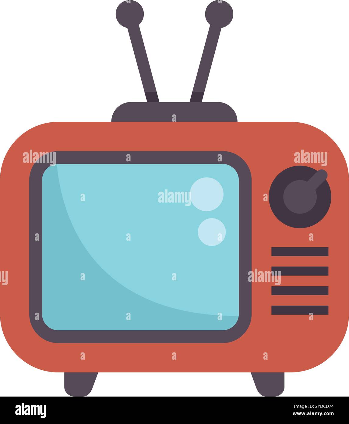 Classic television design with rabbit ear antenna up, symbolizing ...