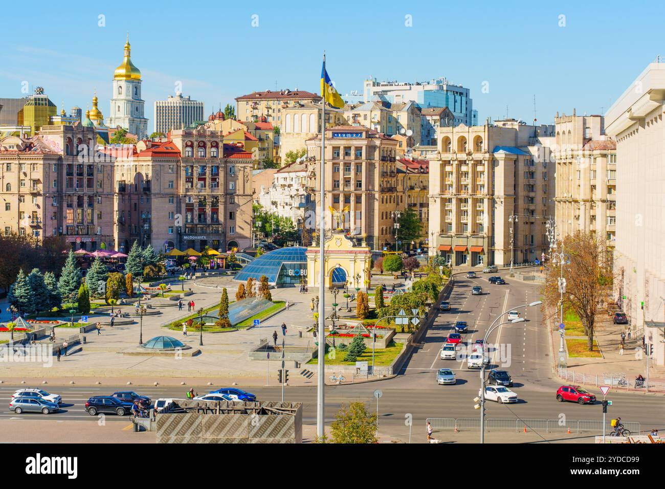 Kyiv, Ukraine - October 9, 2024: Panoramic view of Independence Square ...