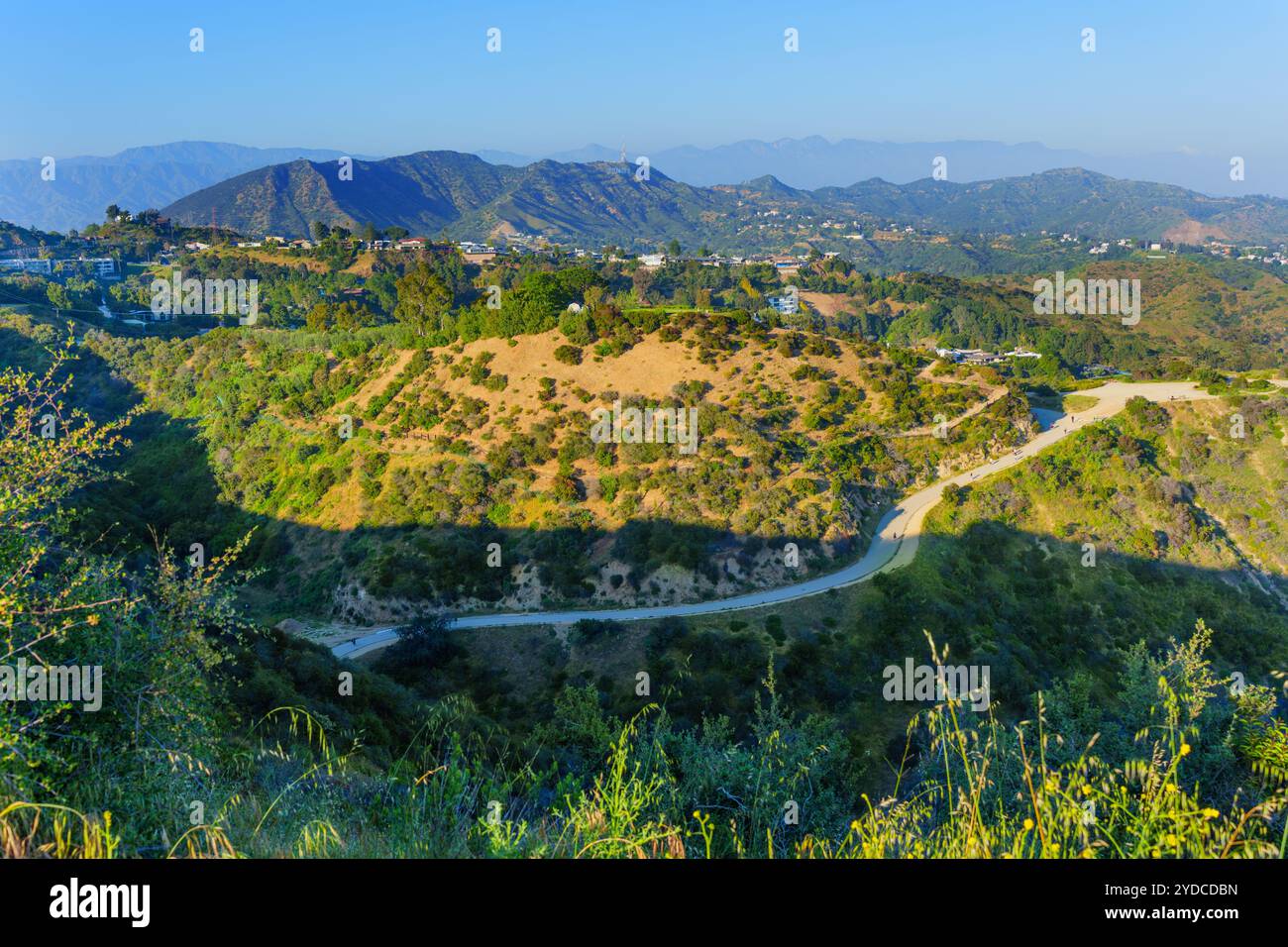Los Angeles, California - April 19, 2024: Aerial perspective of Runyon ...