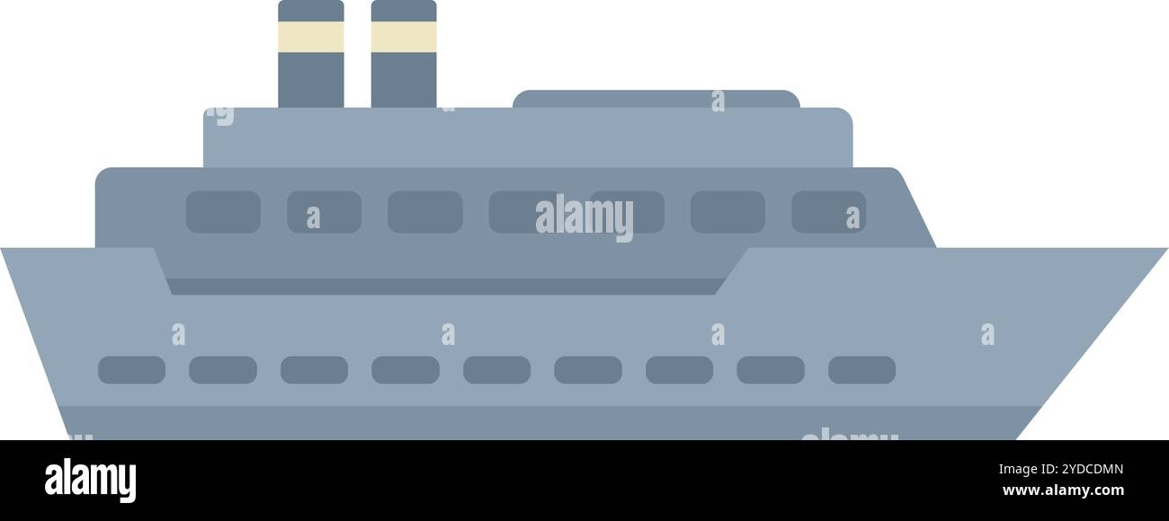 Big cruise ship sailing on the sea, side view of a large passenger vessel for luxury travel and ...