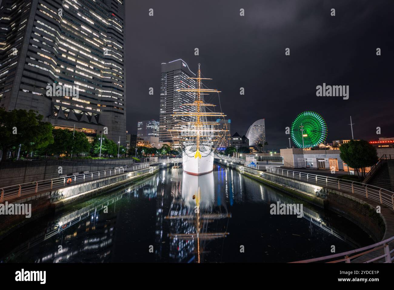 This is a night view of the Nippon Maru, a famous historic Japanese ...