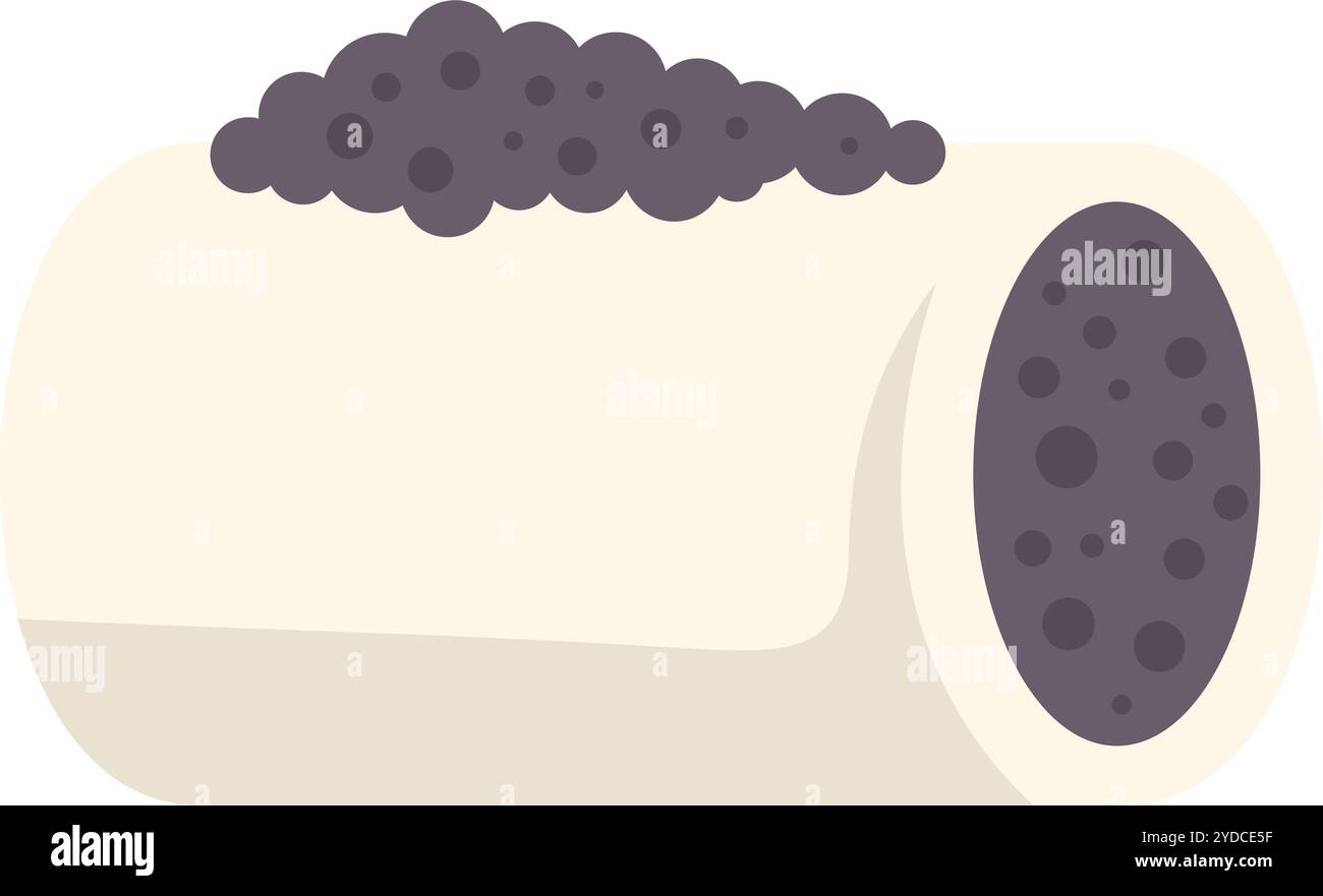 Illustration featuring a cylinder of food with black caviar on top and ...
