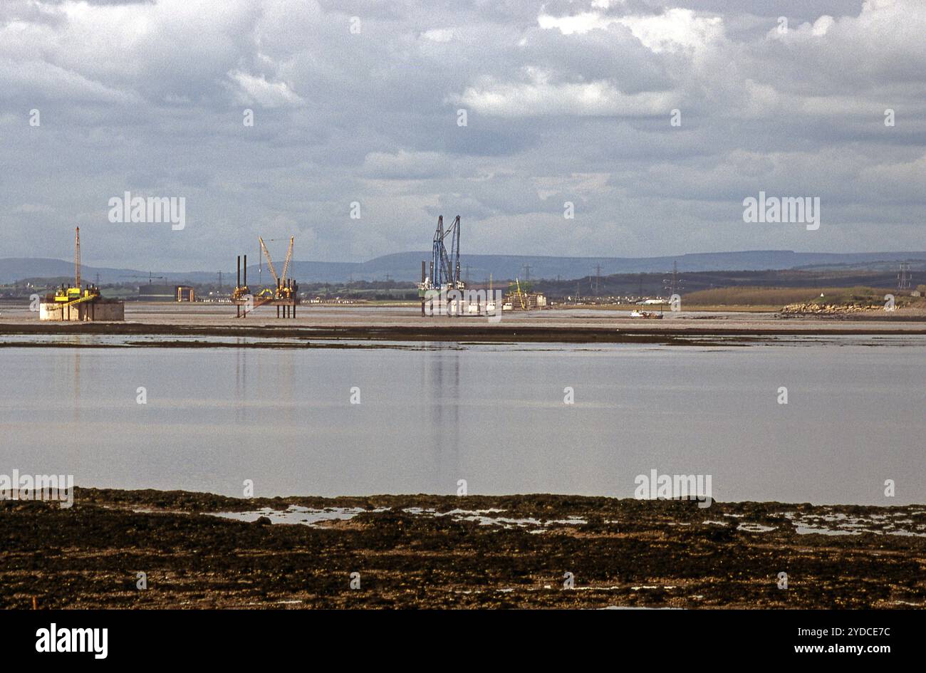 Lampson Translift crane placing the caisson for the cable stay tower ...
