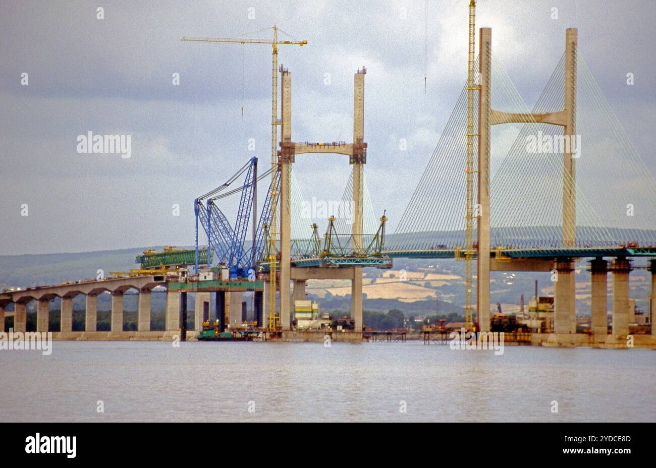 The Lampson Translift crane lifting a road deck section on the Welsh ...
