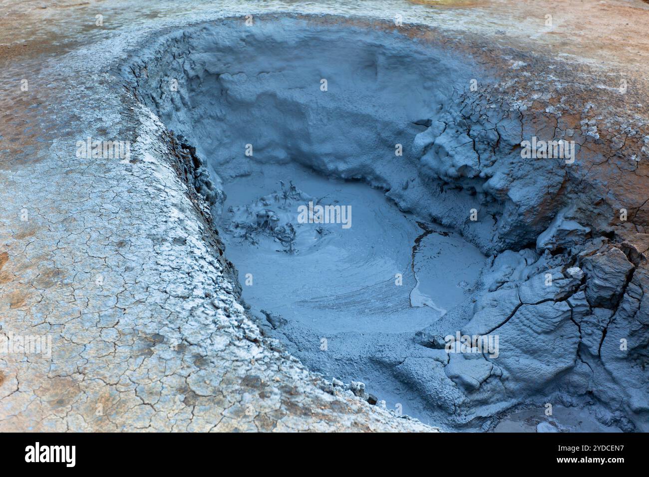 Hot Mud Pot in the Geothermal Area Hverir, Iceland. Horizontal Close Up ...