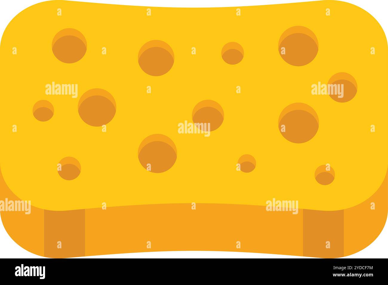 Simple vector illustration of a yellow cleaning sponge, with a porous ...